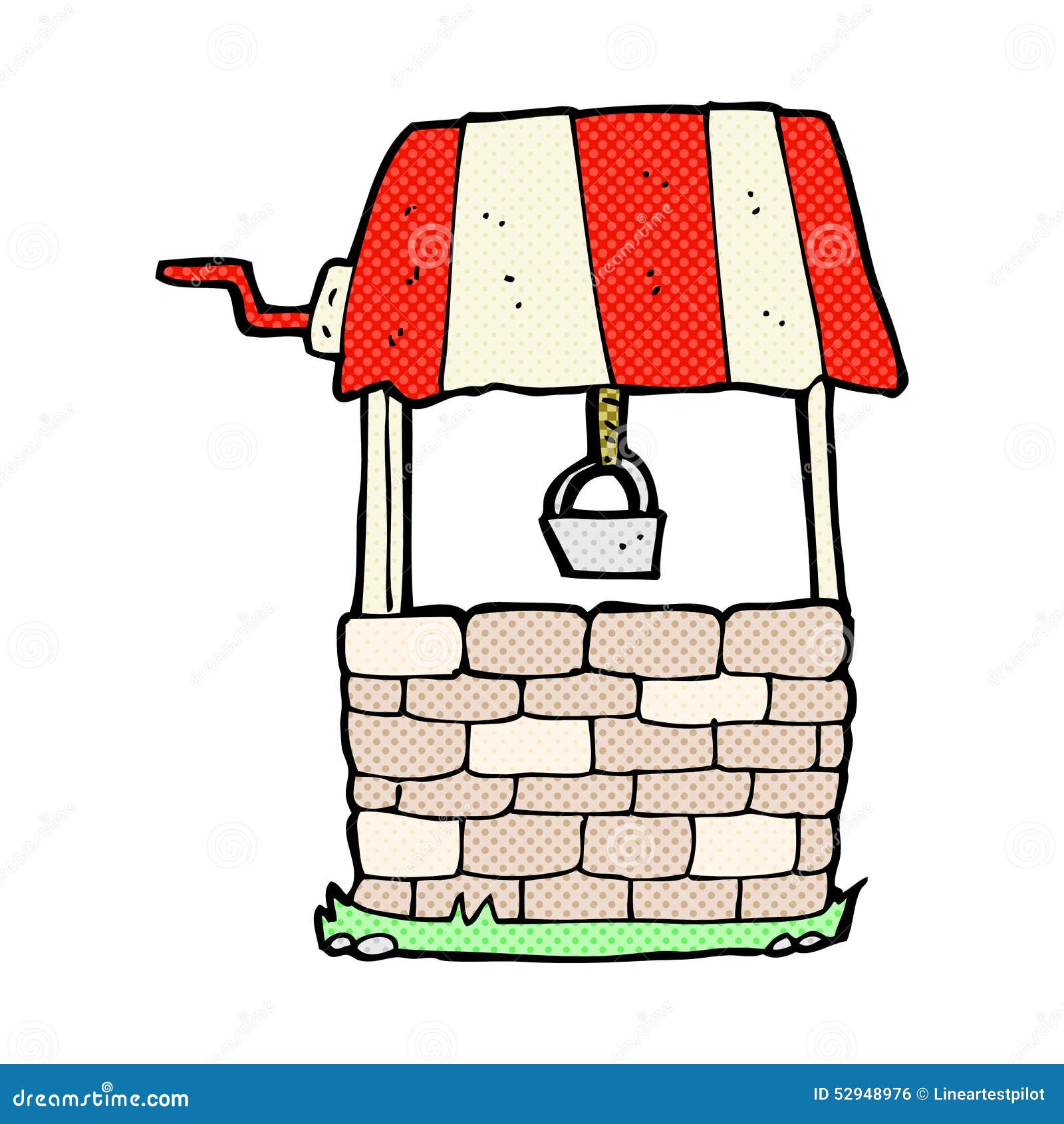 Comic cartoon wishing well stock illustration. Illustration of ...