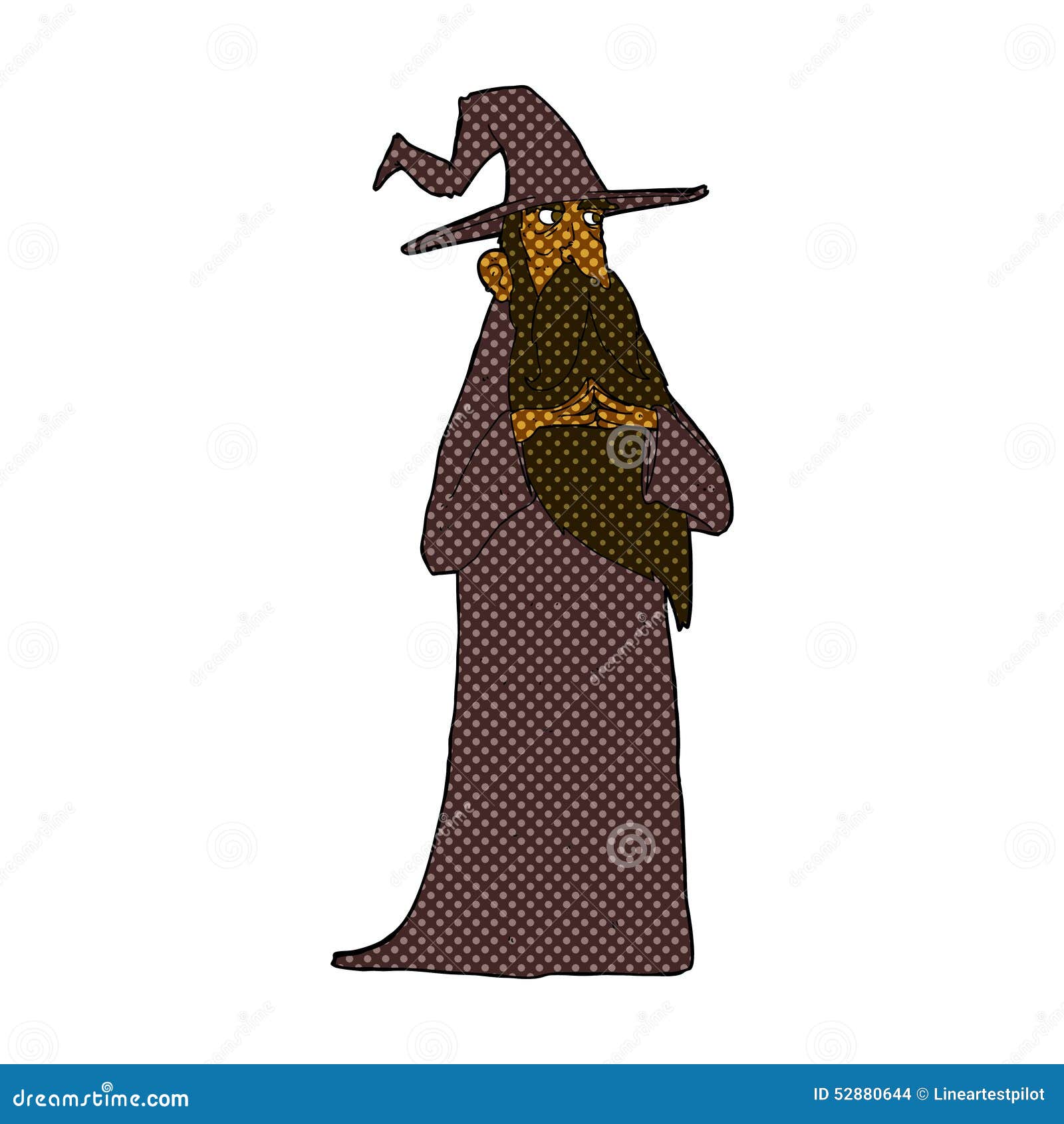 Comic cartoon wizard stock illustration. Illustration of funny - 52880644