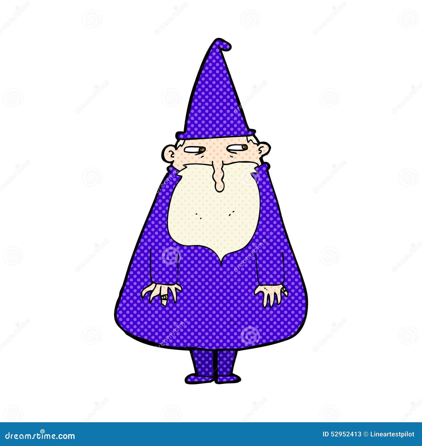 Comic cartoon wizard stock illustration. Illustration of print - 52952413