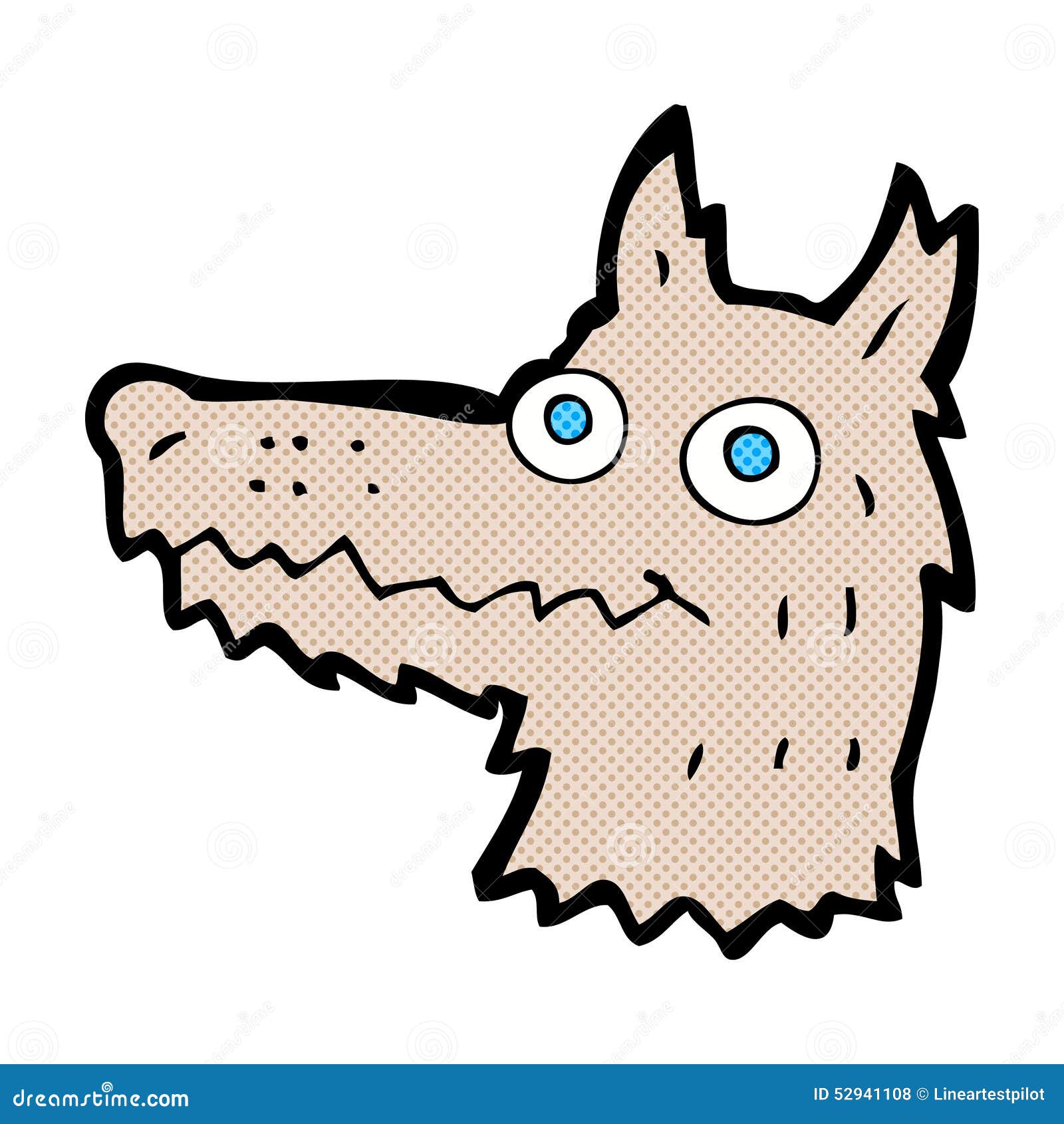Comic cartoon wolf head stock illustration. Illustration of character ...