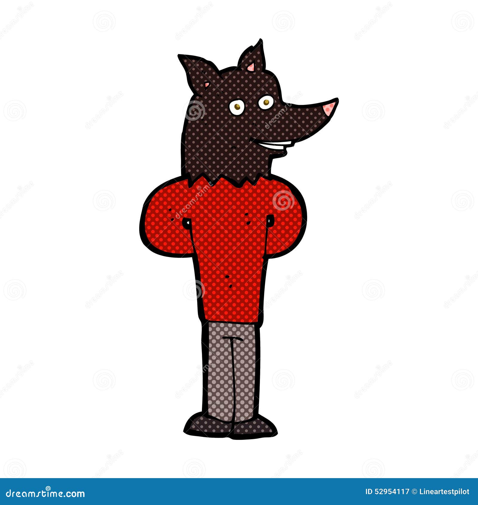 Comic cartoon wolf man stock illustration. Illustration of comic - 52954117