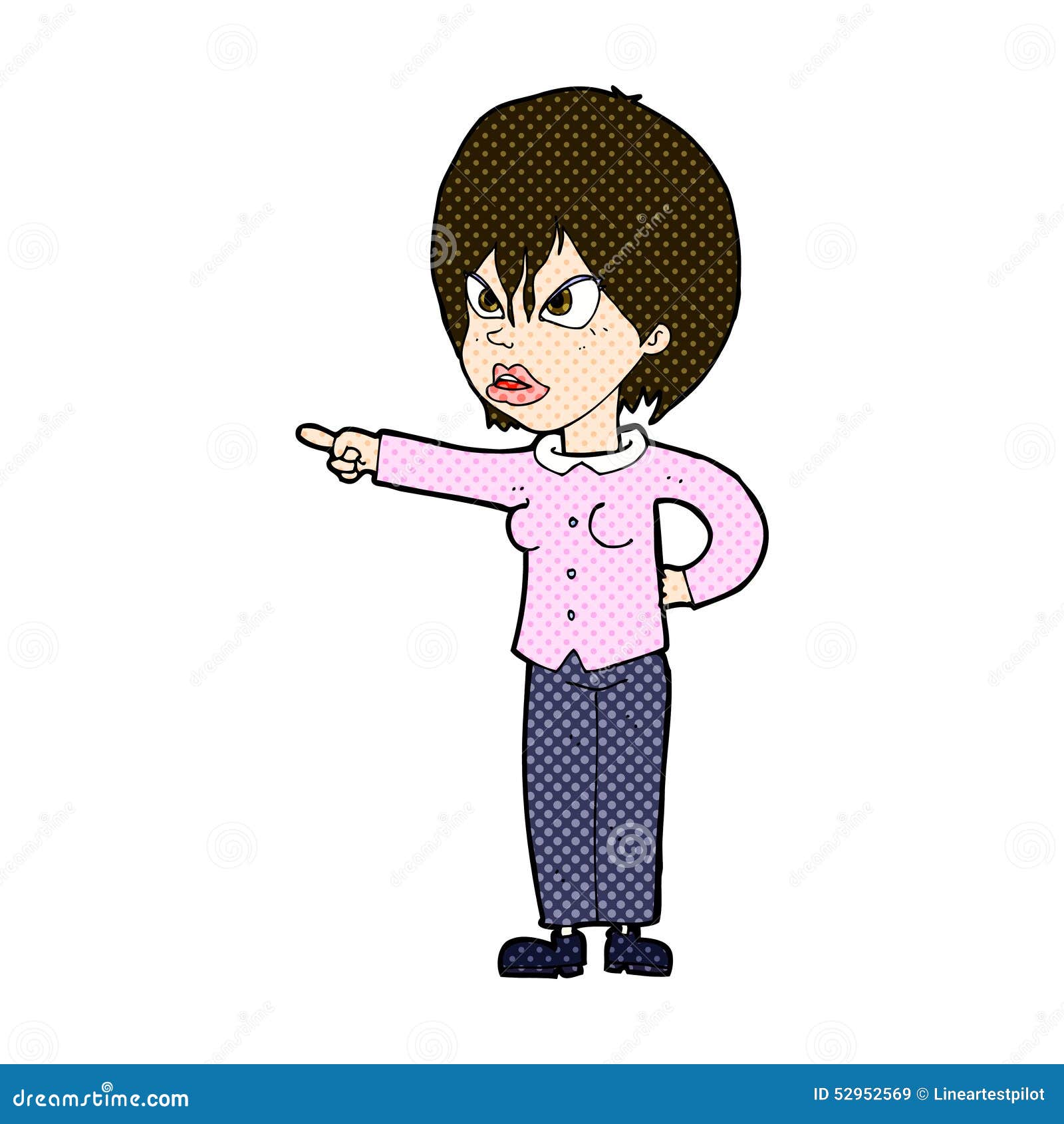 Comic Cartoon Woman Accusing Stock Illustration - Illustration of crazy ...