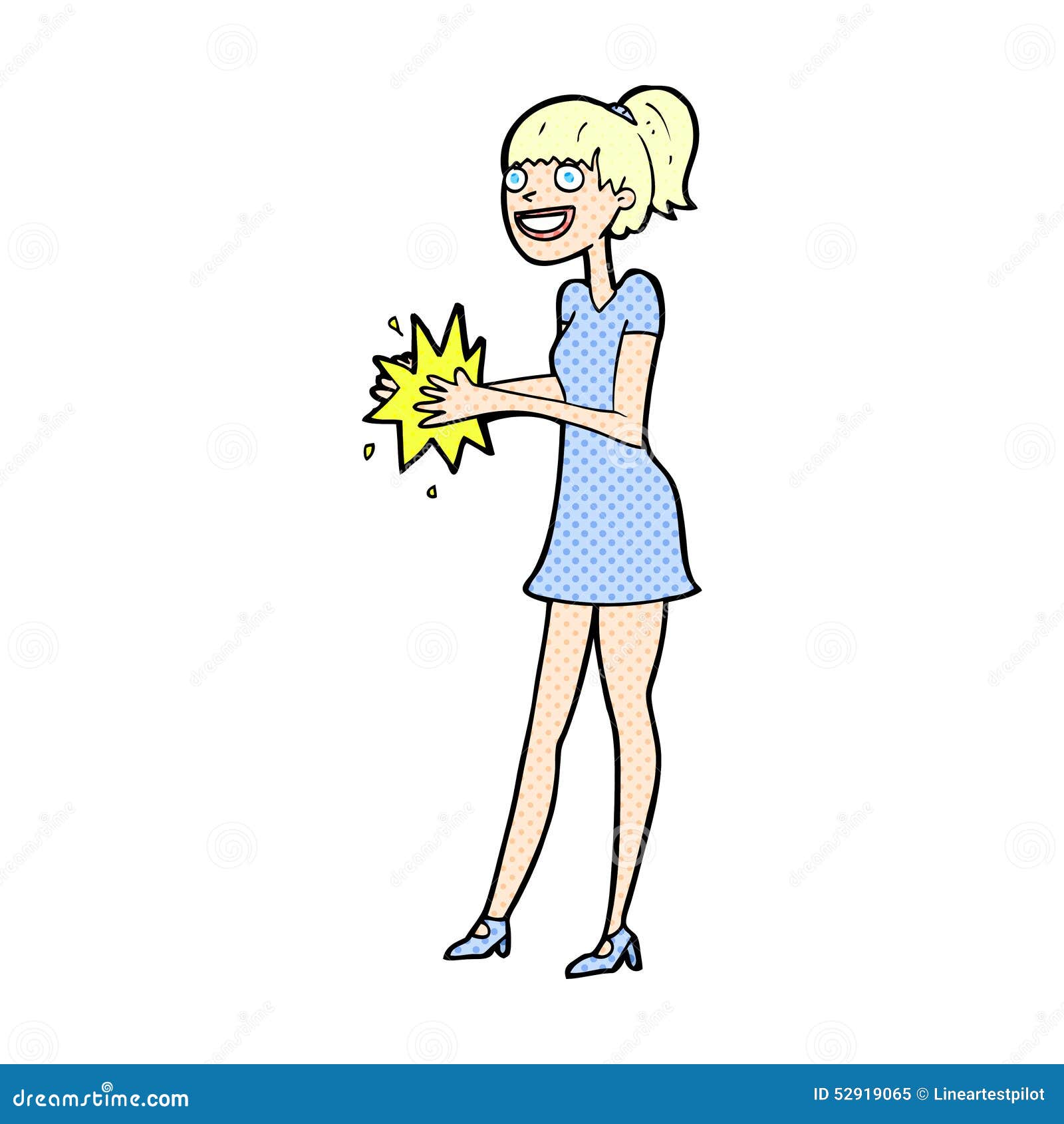 Comic Cartoon Woman Clapping Hands Stock Illustration - Illustration of ...