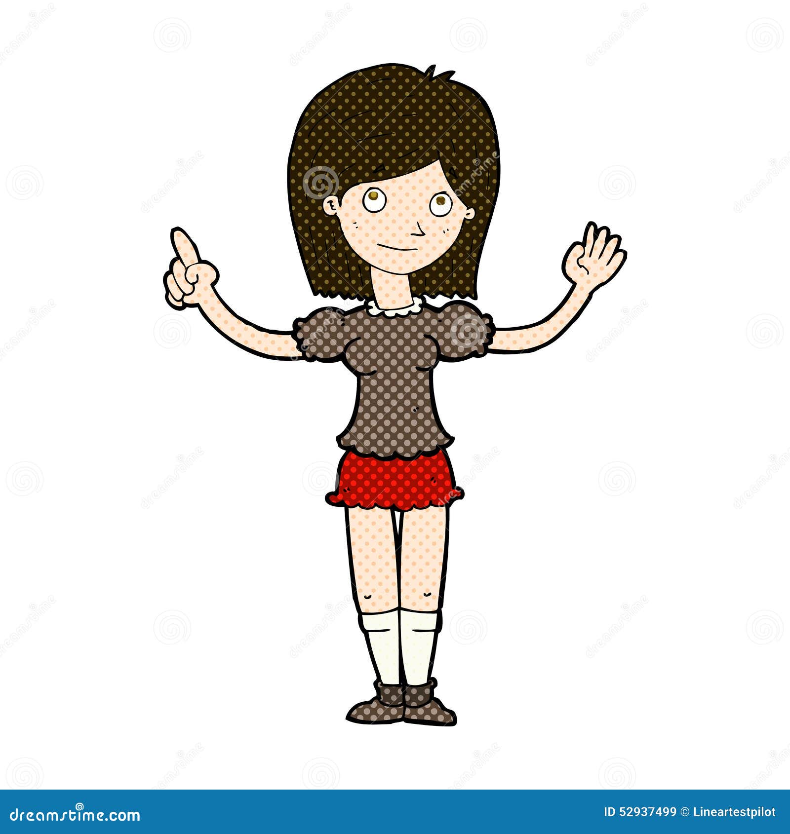 Comic Cartoon Woman Explaining Idea Stock Illustration - Illustration ...