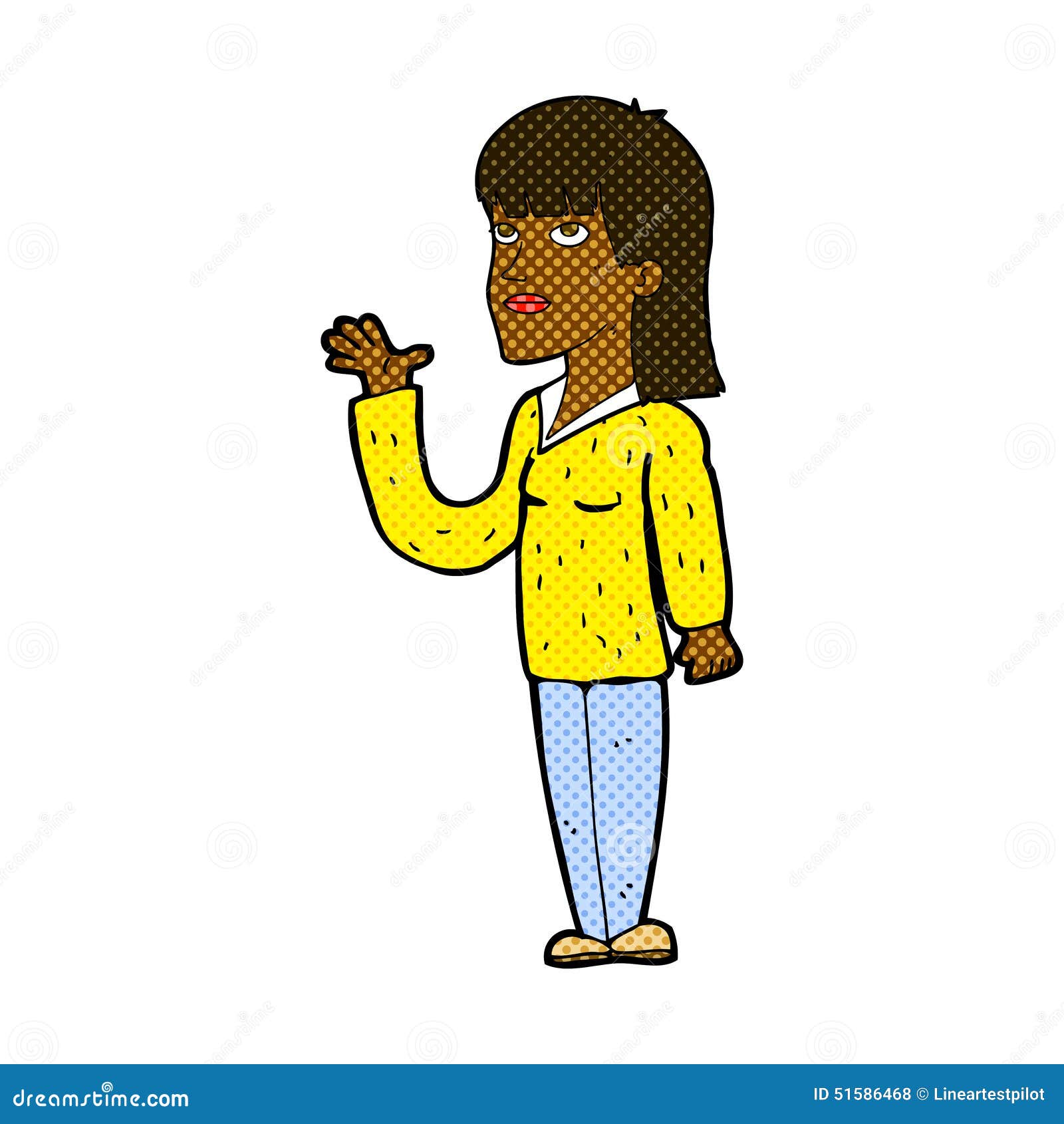 Comic Cartoon Woman Explaining Stock Illustration - Illustration of ...