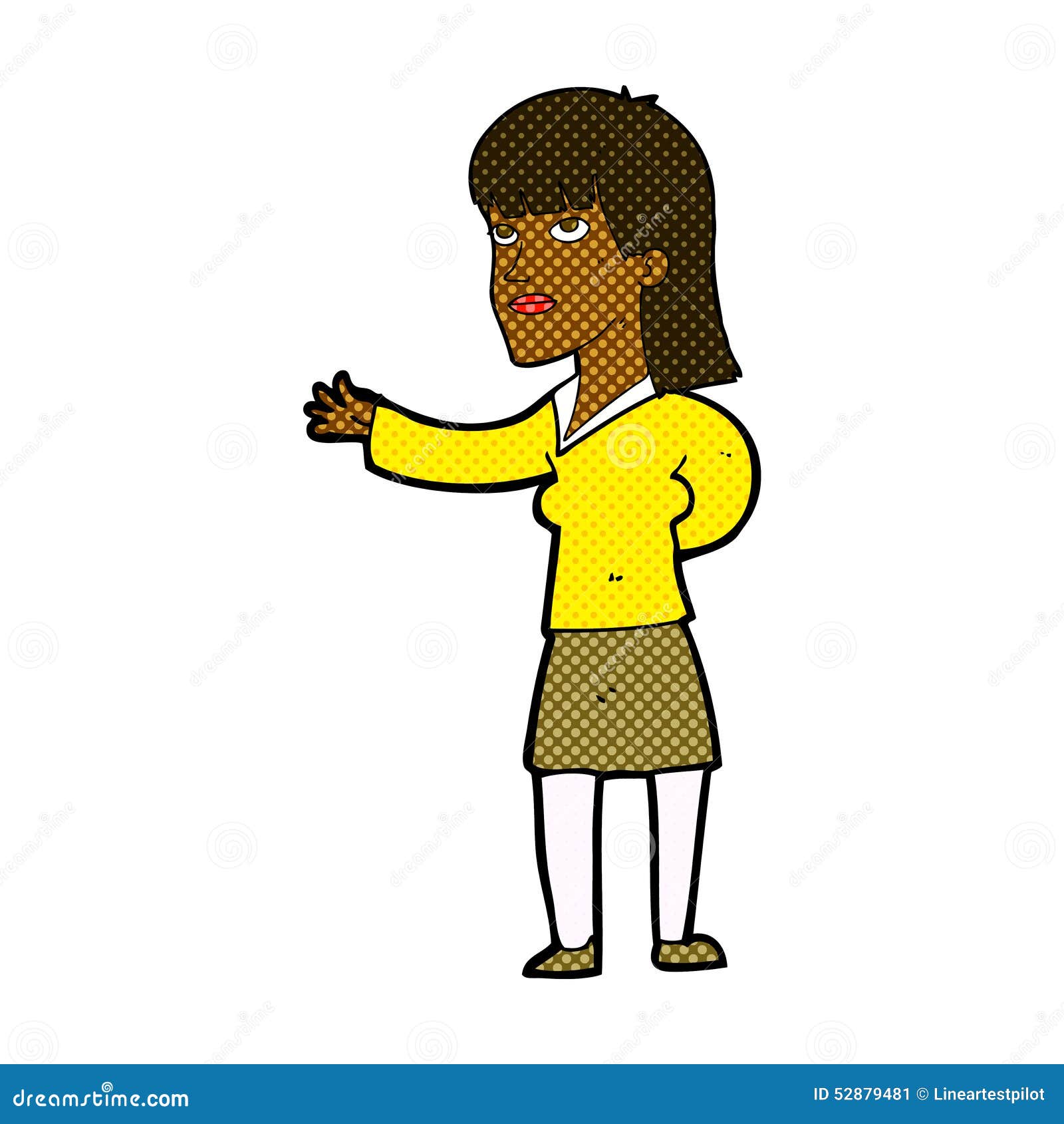 Comic Cartoon Woman Explaining Stock Illustration - Illustration of ...