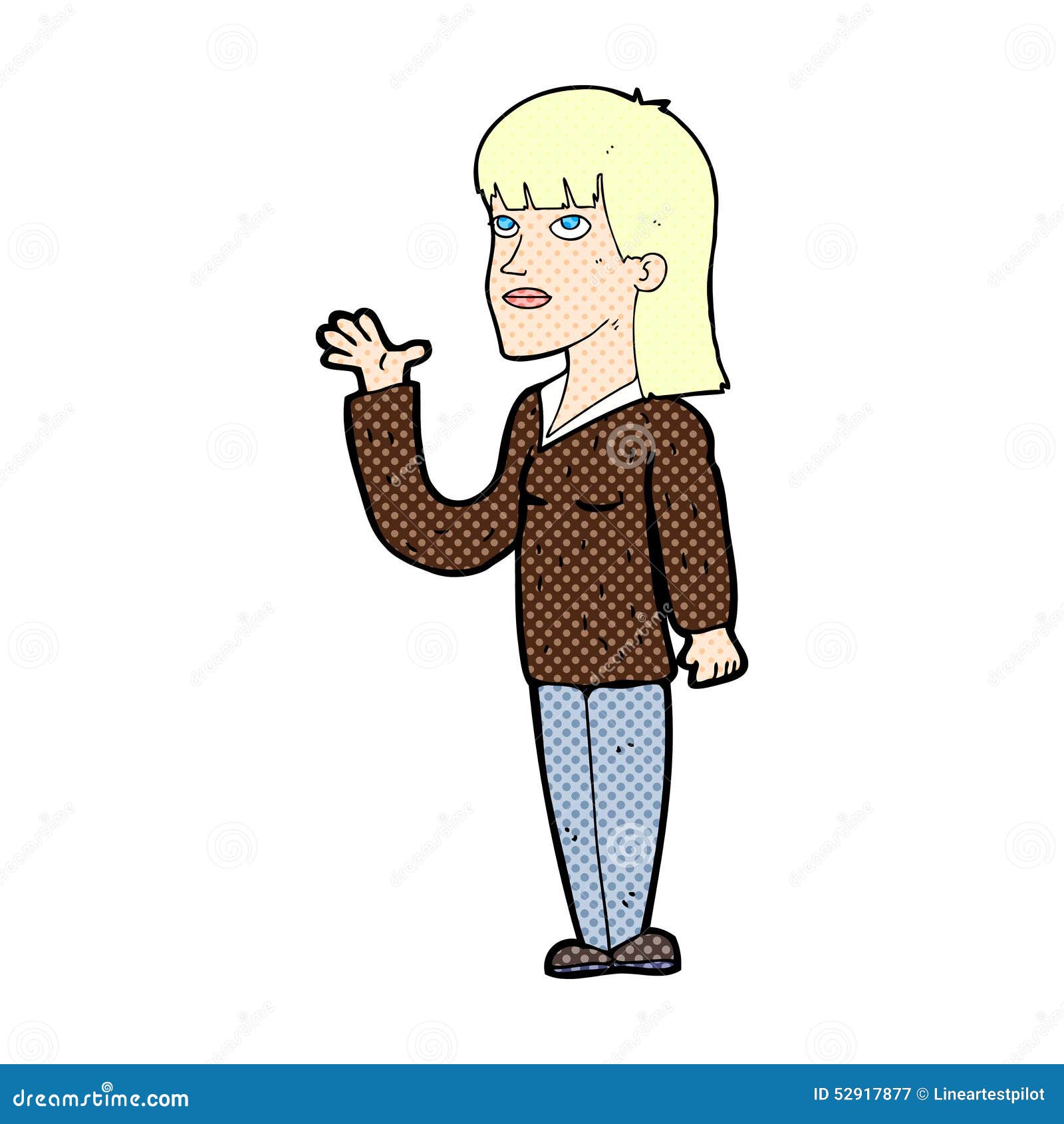 Comic Cartoon Woman Explaining Stock Illustration - Illustration of ...