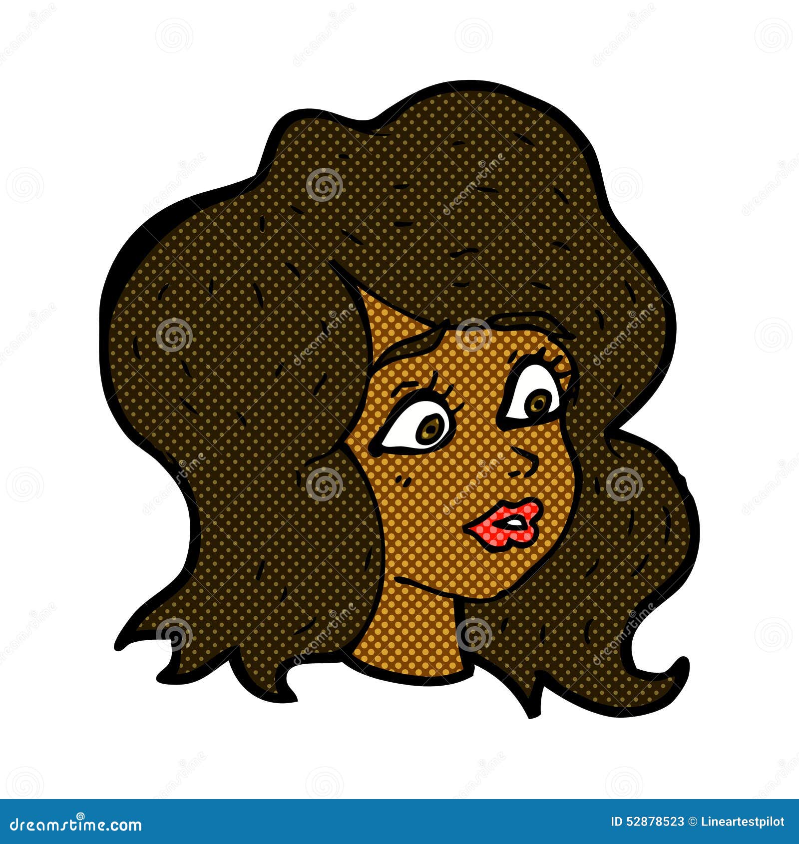 Comic Cartoon Woman Looking Concerned Stock Illustration - Illustration ...
