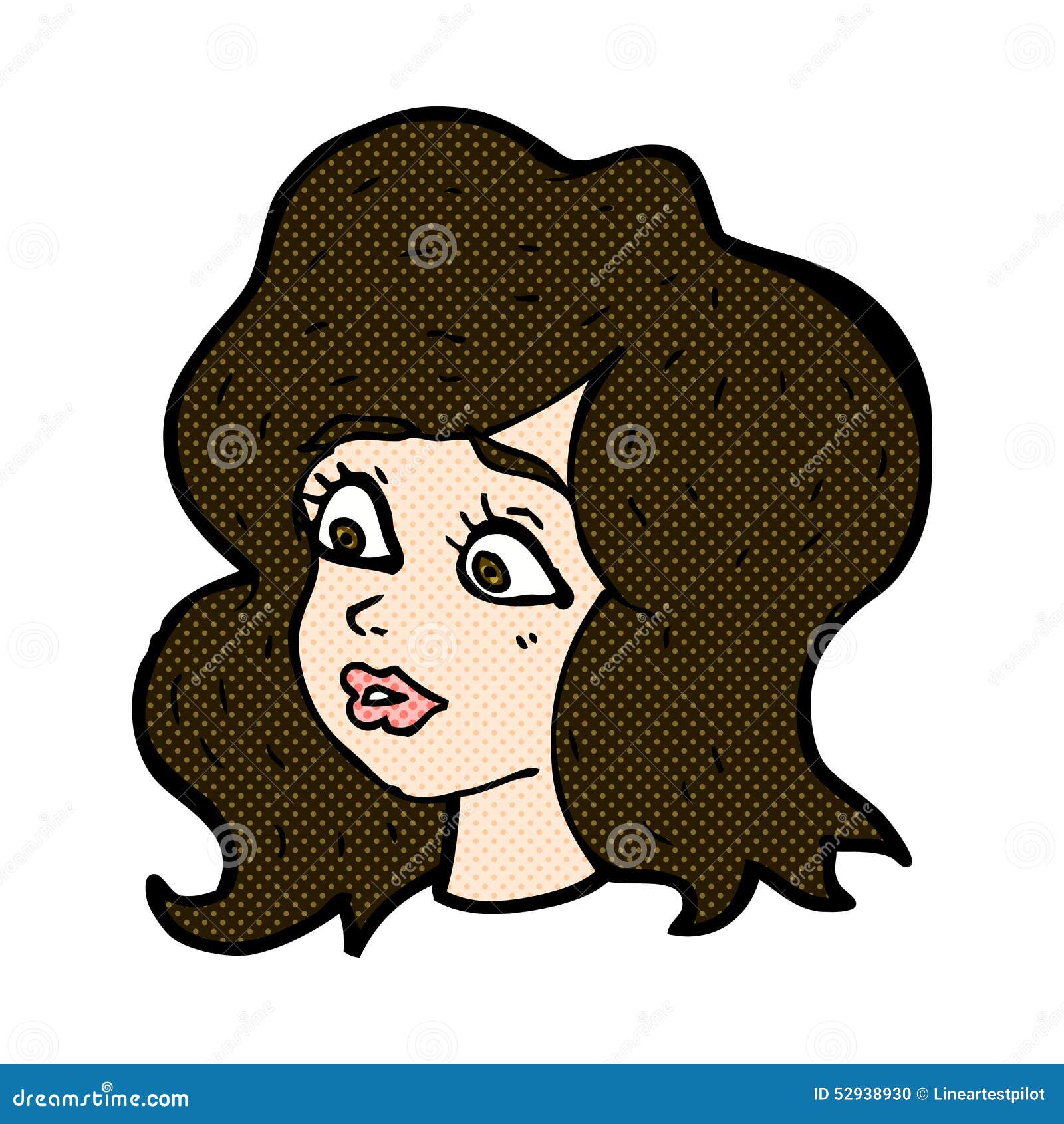 Comic Cartoon Woman Looking Concerned Stock Illustration - Illustration ...