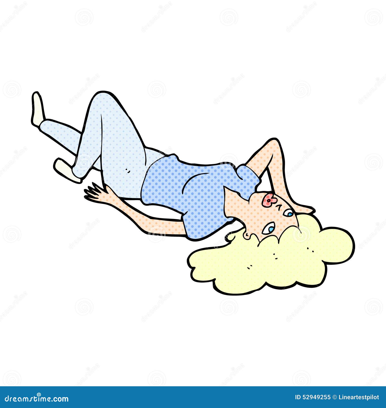 Comic Cartoon Woman Lying On Floor Stock Illustration Illustration Of