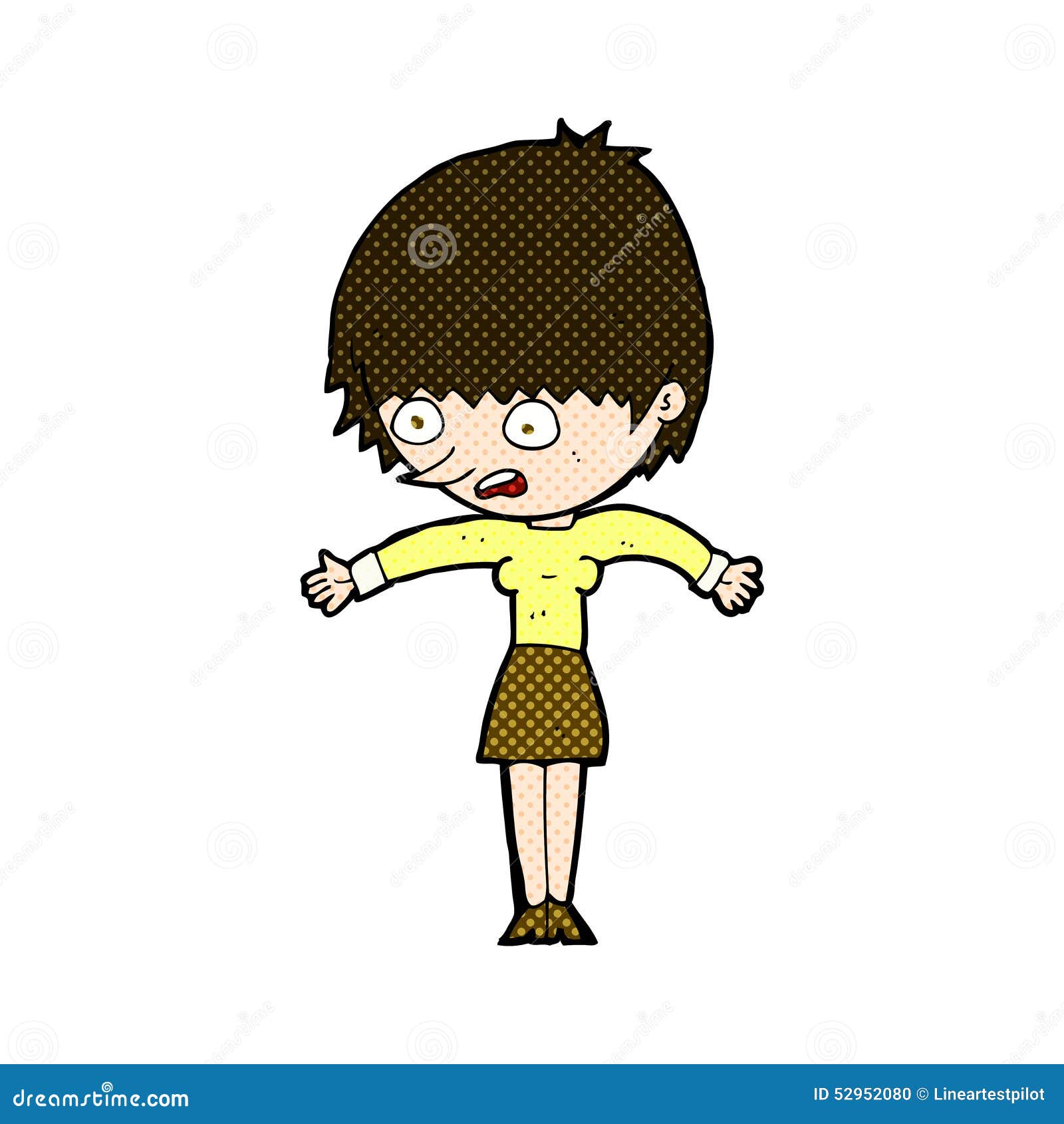 Comic Cartoon Woman Panicking Royalty-Free Stock Image | CartoonDealer ...
