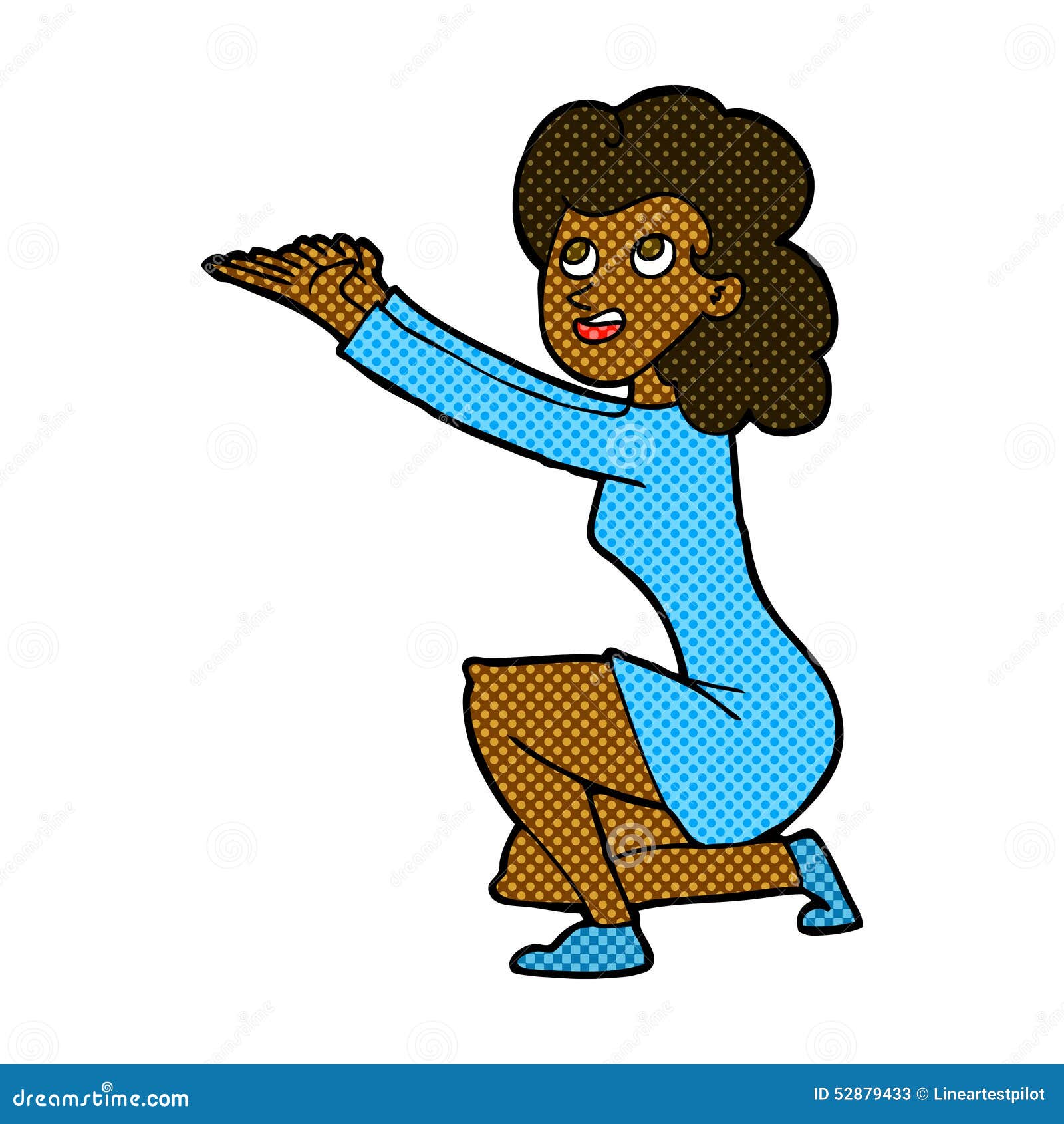 Comic Cartoon Woman Presentation Gesture Stock Illustration ...