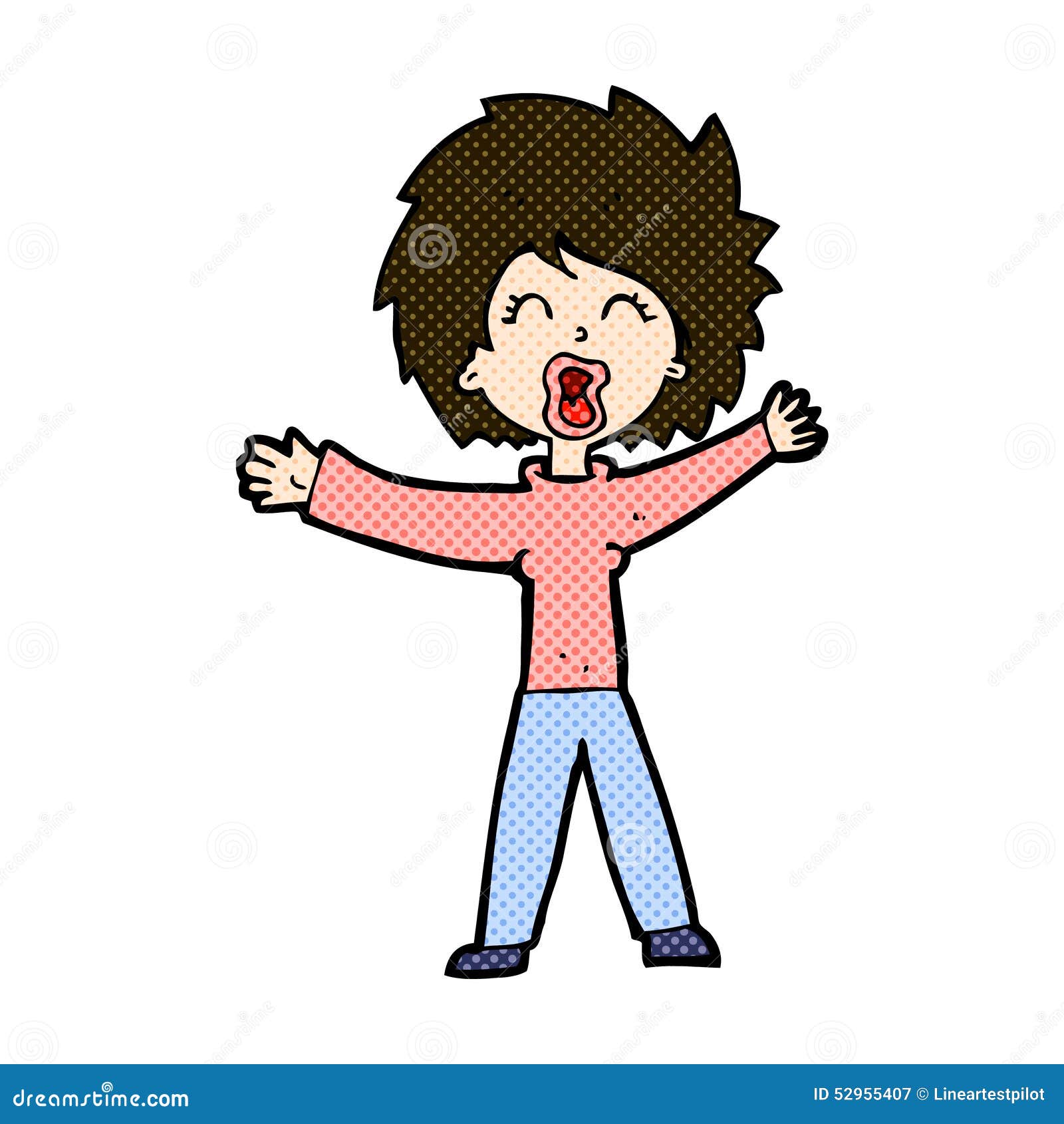 Comic Cartoon Woman Shouting Stock Illustration - Illustration of ...
