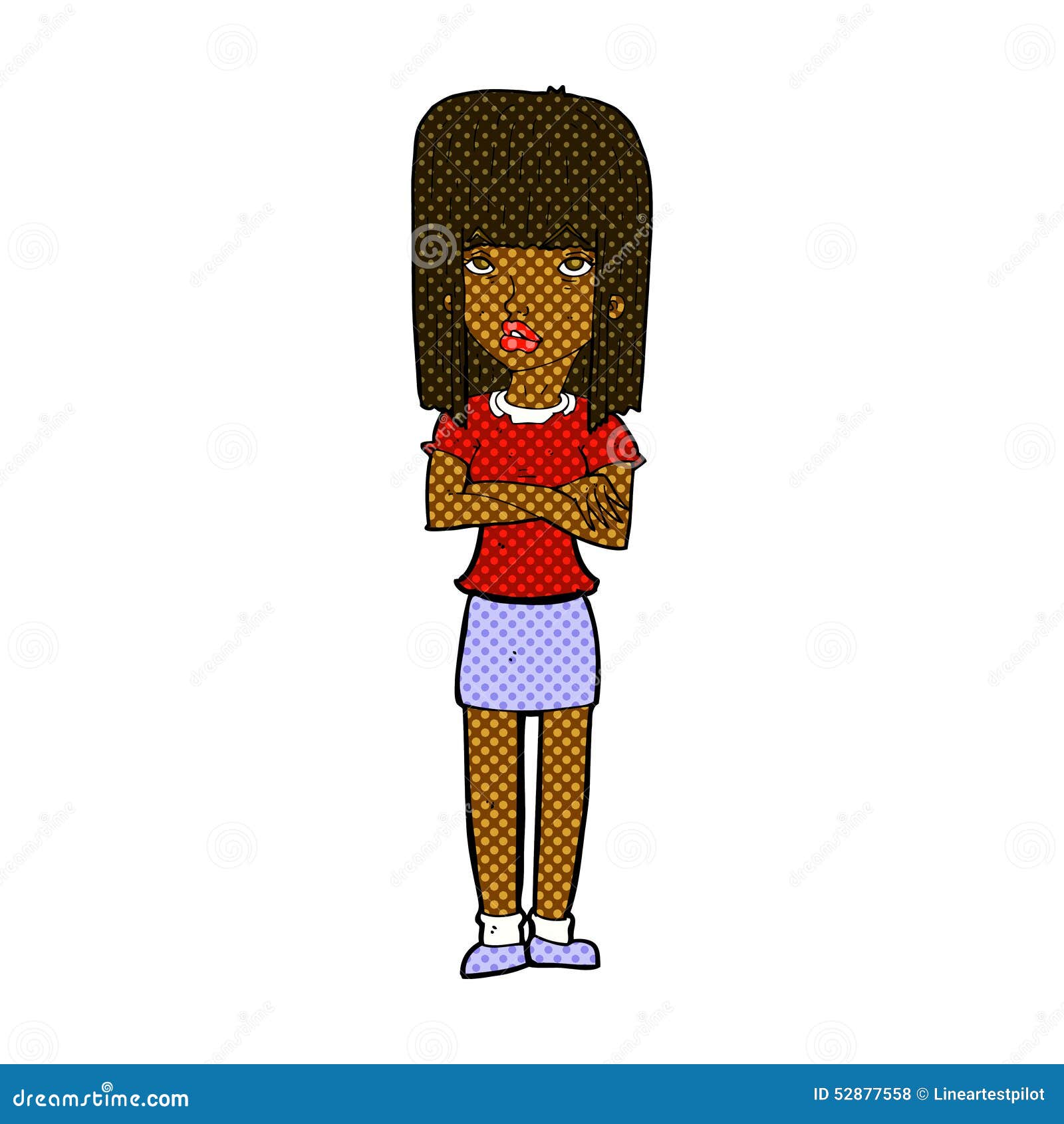 Comic Cartoon Woman Standing Stock Illustration - Illustration of ...