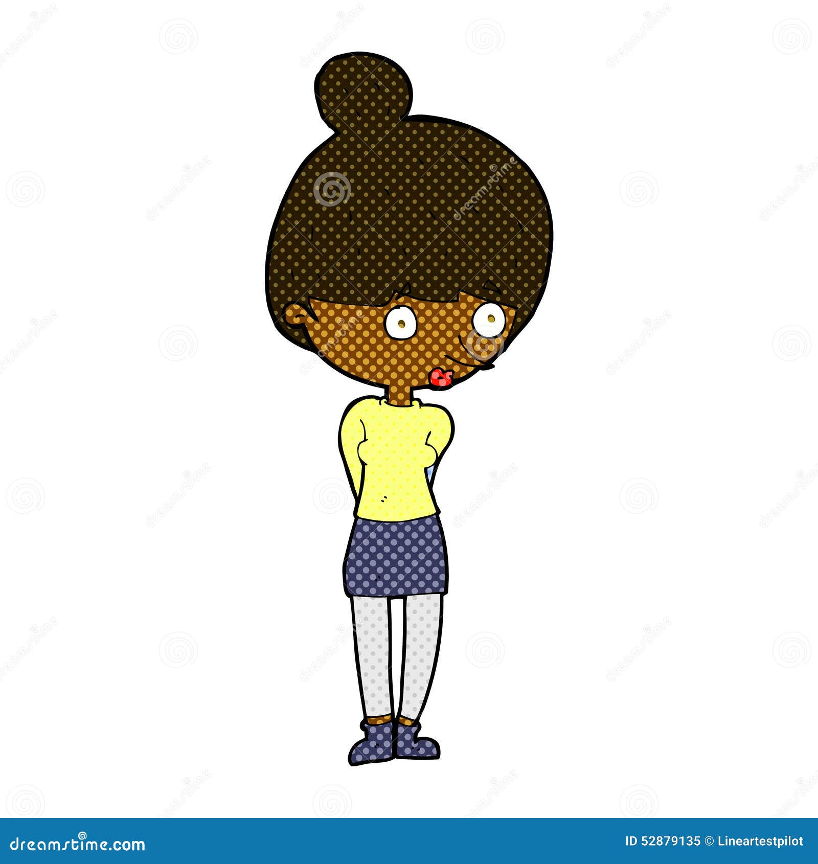 Comic Cartoon Woman Staring Stock Illustration - Illustration of ...