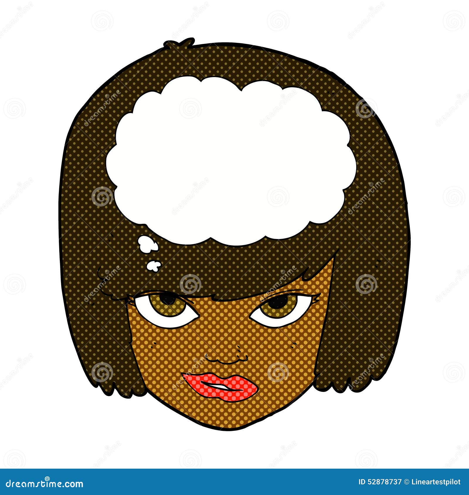 Comic Cartoon Woman Thinking Stock Illustration - Illustration of ...