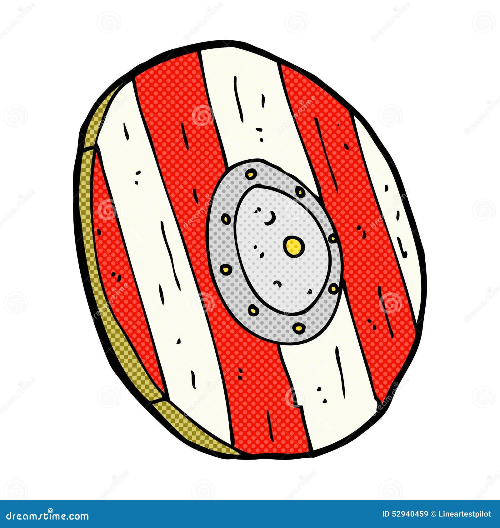Comic Cartoon Wooden Shield Stock Illustration - Illustration of quirky ...