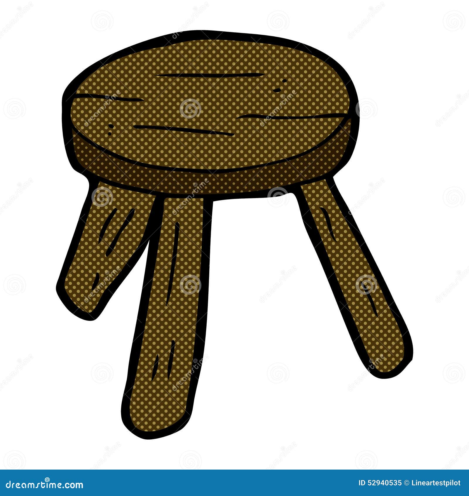 Comic cartoon wooden stool stock illustration. Illustration of hand ...