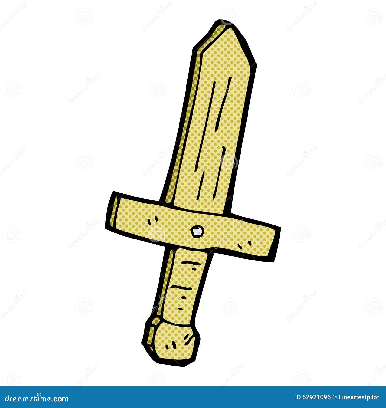Comic cartoon wooden sword stock illustration. Illustration of simple ...