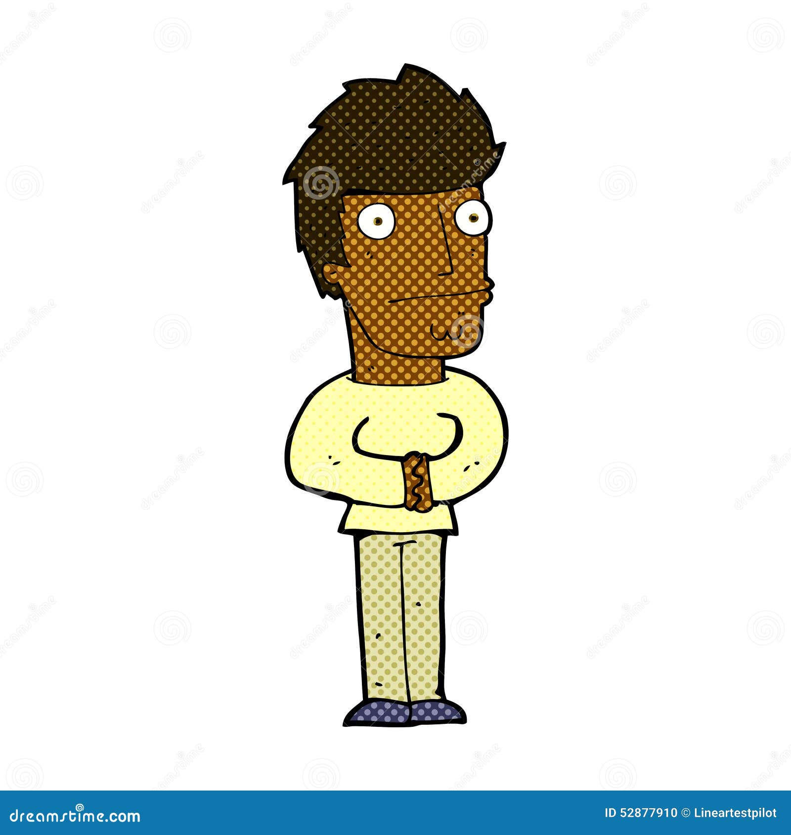 Comic cartoon worried man stock illustration. Illustration of book ...