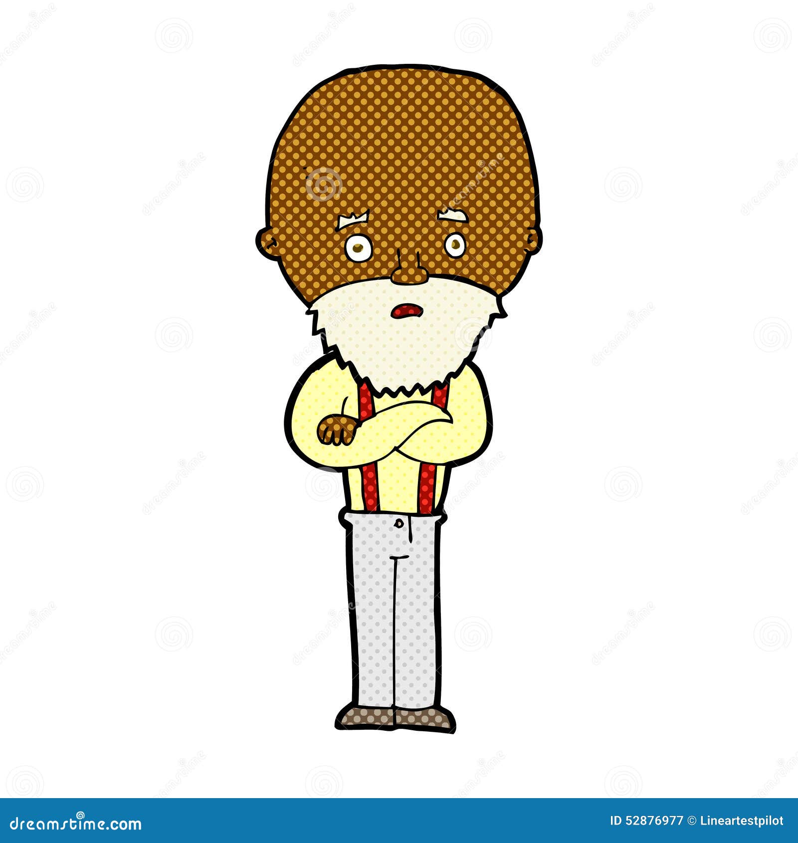 Comic Cartoon Worried Old Man Stock Illustration - Illustration of ...