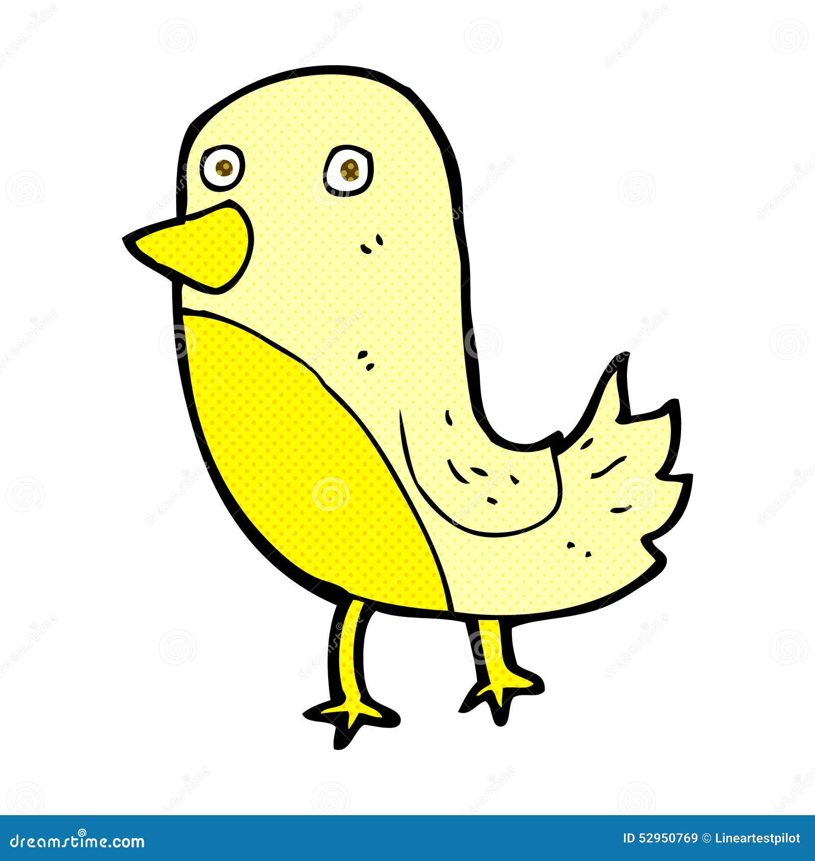 Comic cartoon yellow bird stock illustration. Illustration of retro ...