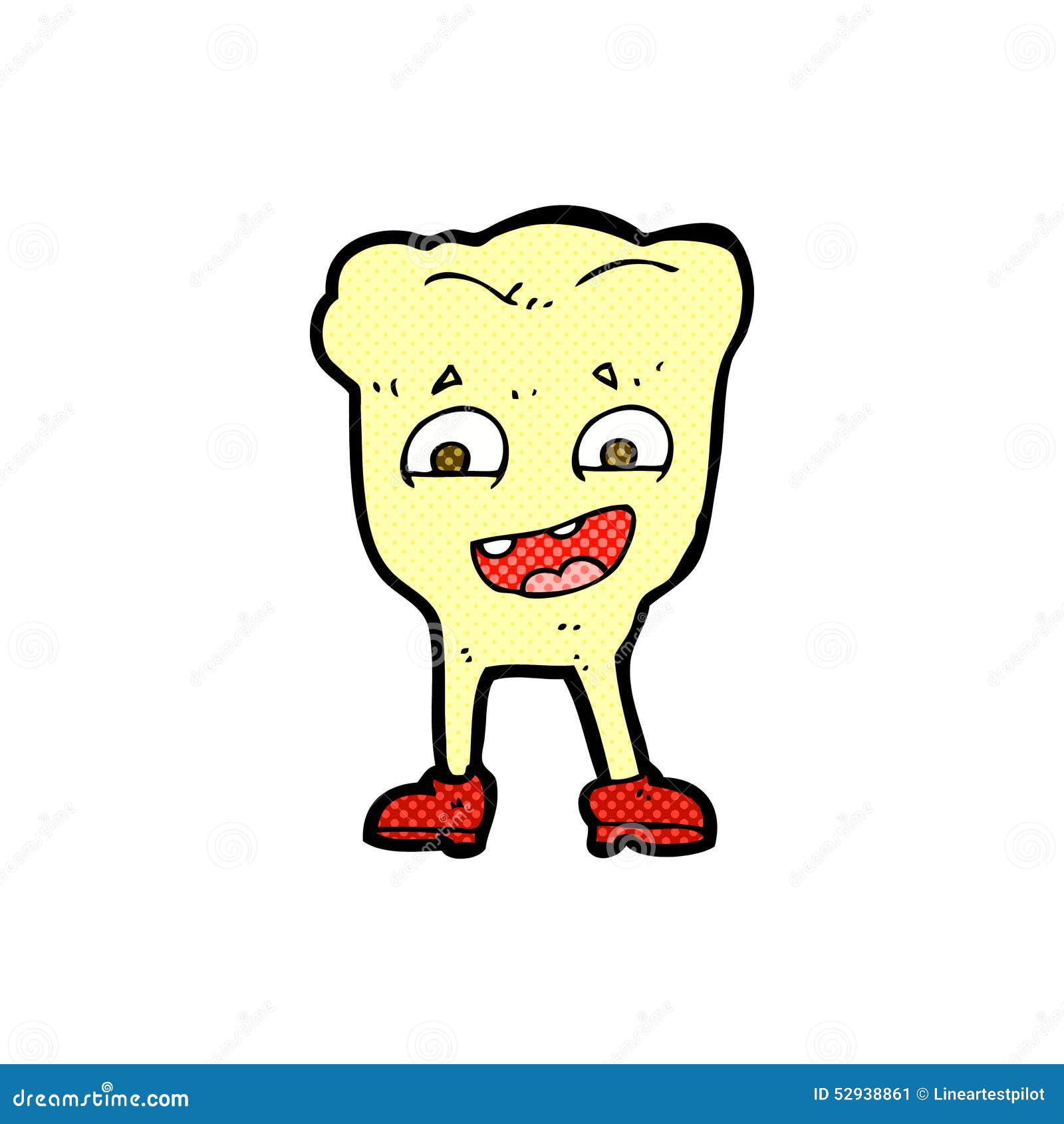 Comic cartoon yellow tooth stock illustration. Illustration of book ...