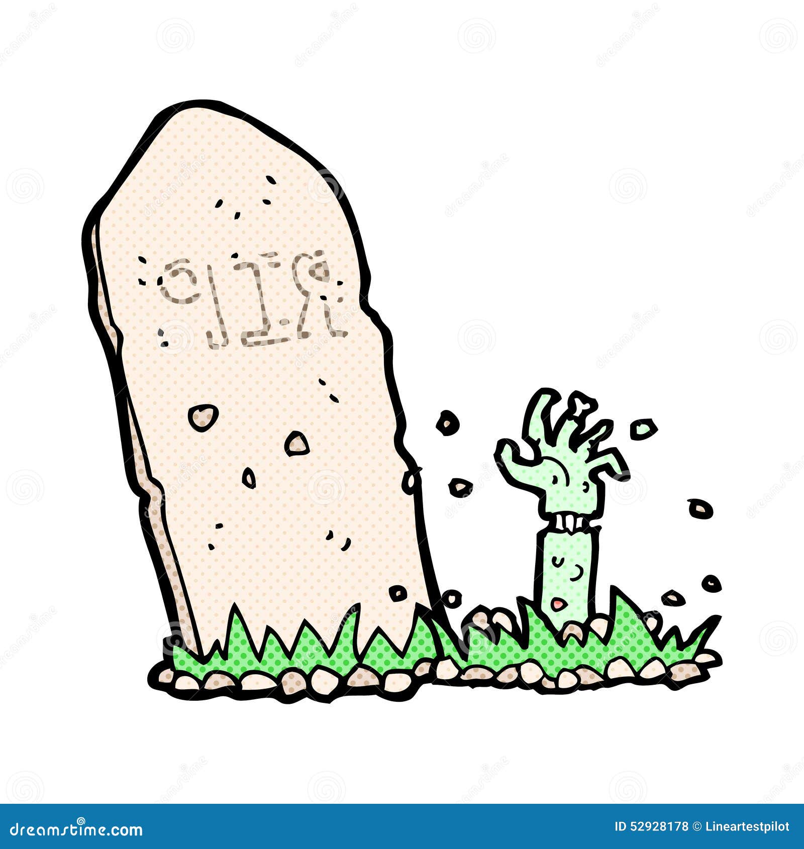 Comic Cartoon Zombie Rising from Grave Stock Illustration ...