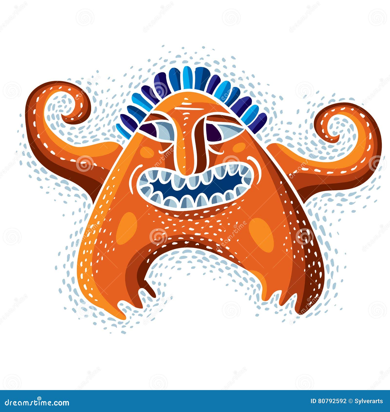 Comic Character, Vector Funny Alien Monster. Emotional Expression Idea ...