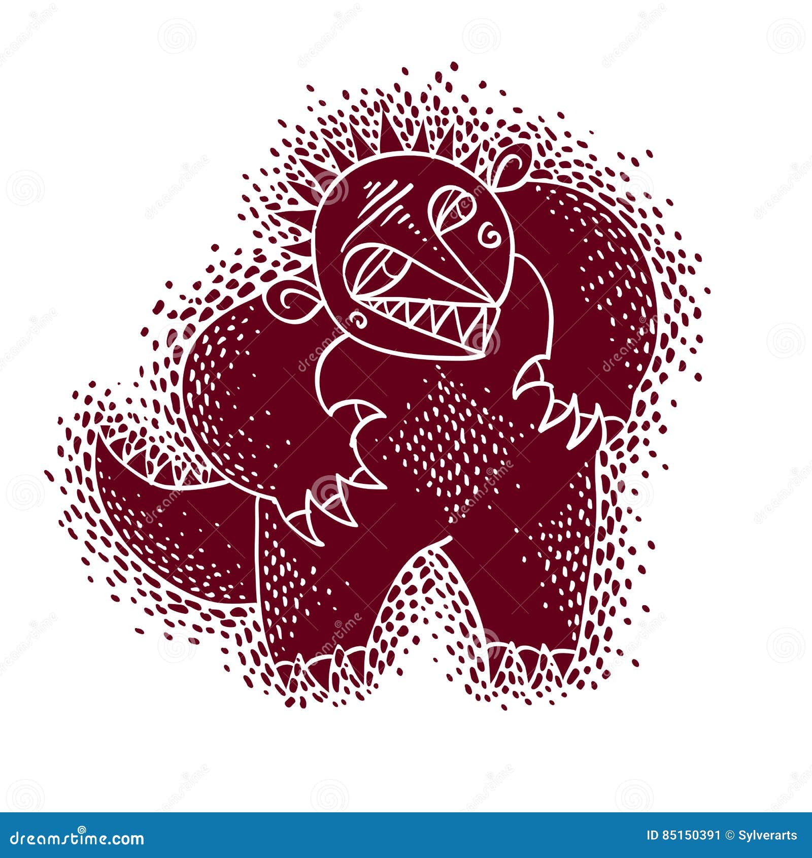 Comic Character, Vector Funny Alien Red Monster. Emotional Stock Vector ...