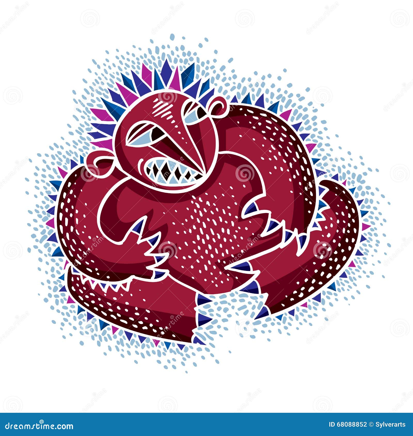 Comic Character, Vector Funny Red Alien Monster. Emotional Expression ...