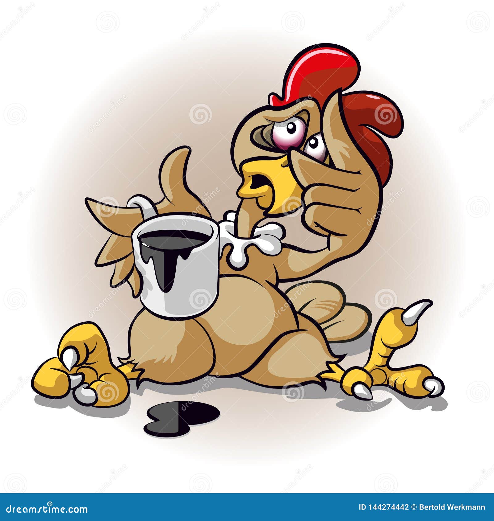Comic Chicken in Bad Condition Stock Vector - Illustration of concept ...