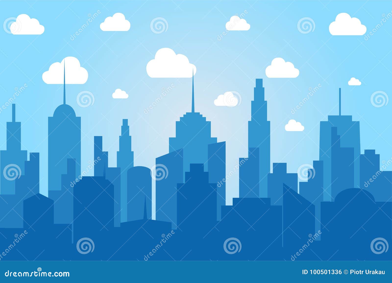 Comic Cityscape Light Background Stock Vector - Illustration of ...