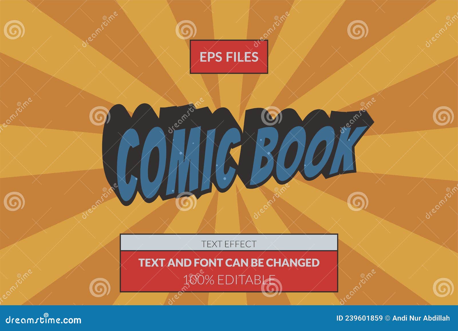 Comic Classic Retro Vintage Editable Text Effect. Eps Vector File Stock ...