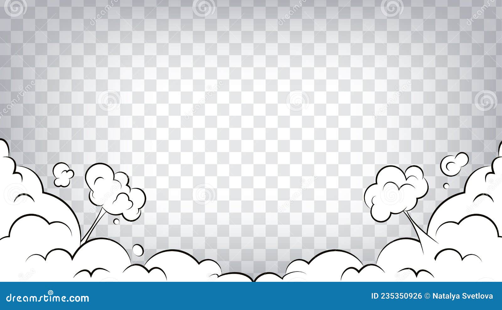 Comic Frame Background. Cartoon Puff Cloud Frame on Transparent ...
