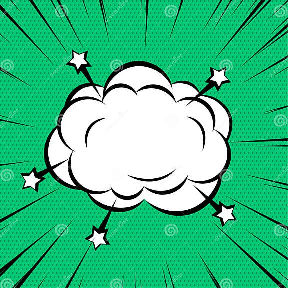 Comic Cloud or Smoke on Zoom Lines Background Stock Vector ...