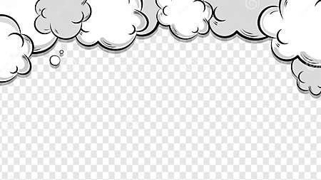Comic Clouds Frame on Transparent Background. Explosion with Puffs of Smoke. Pop Art Background ...