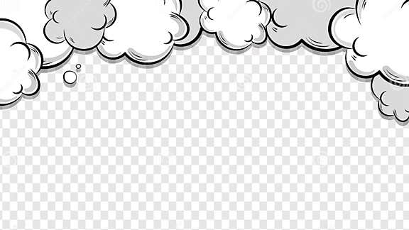 Comic Clouds Frame on Transparent Background. Explosion with Puffs of Smoke. Pop Art Background ...