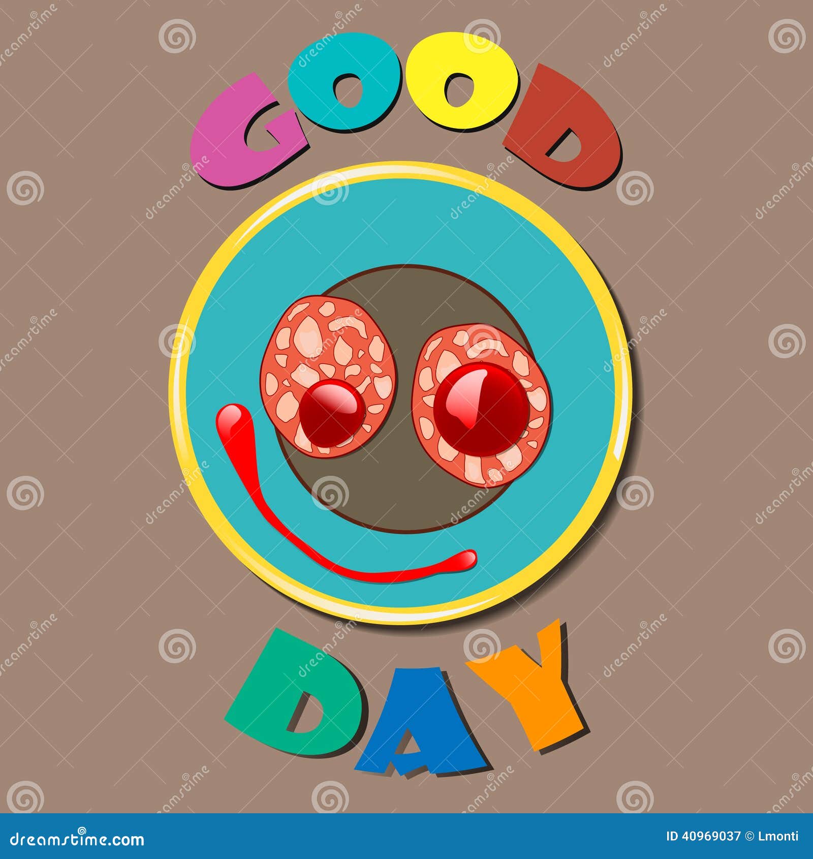 Comic color plate Good Day stock vector. Illustration of healthy - 40969037