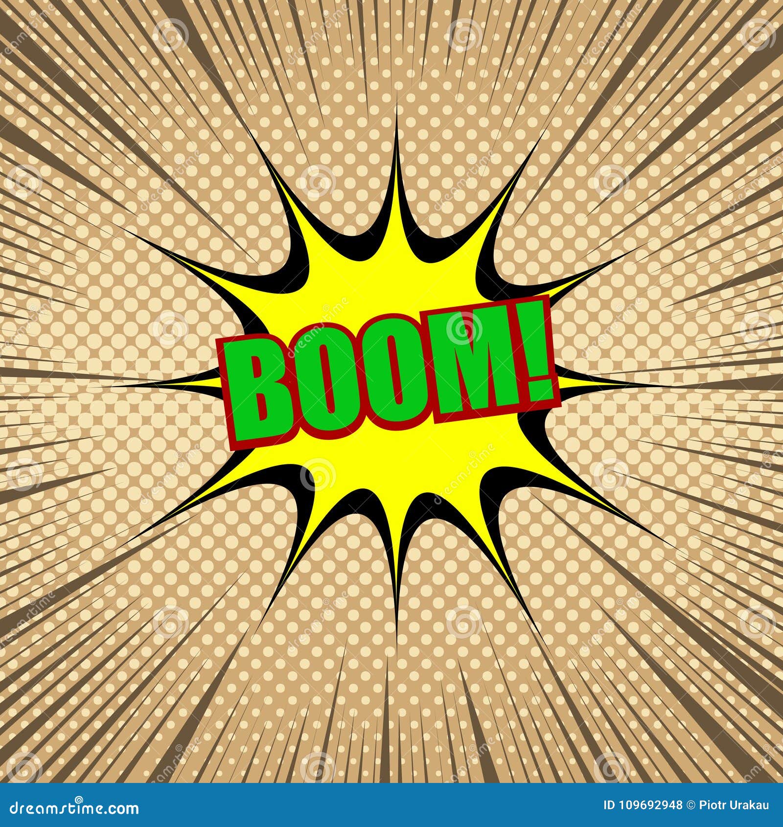 Comic Colorful Boom Wording Template Stock Vector - Illustration of ...