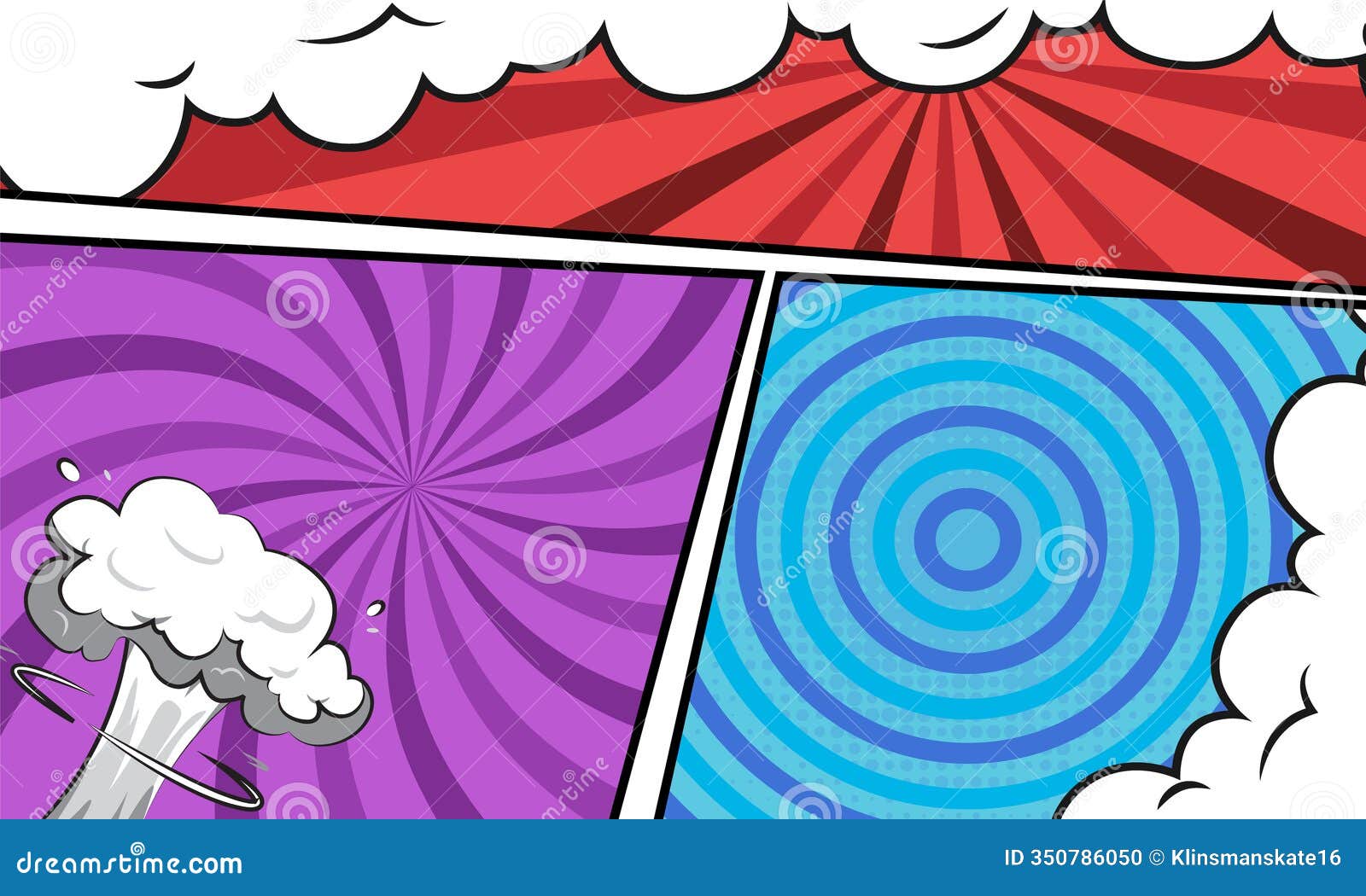 Comic Colorful Frame Cartoon Background Template Vector Stock Vector ...