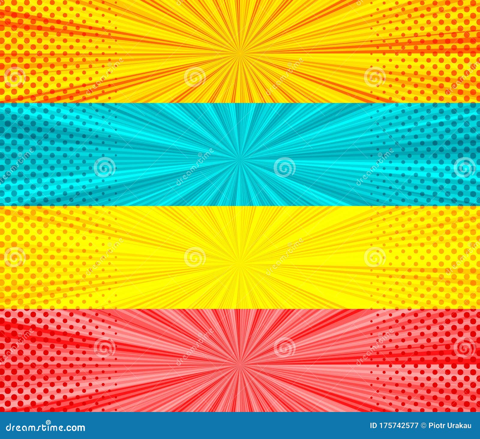 Comic Colorful Horizontal Banners Stock Vector - Illustration of bright ...