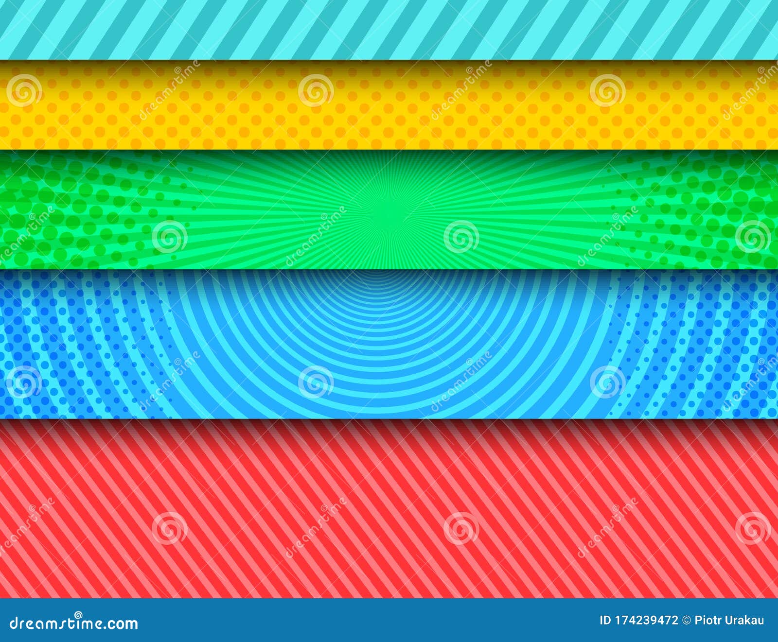 Comic Colorful Horizontal Banners Stock Vector - Illustration of ...