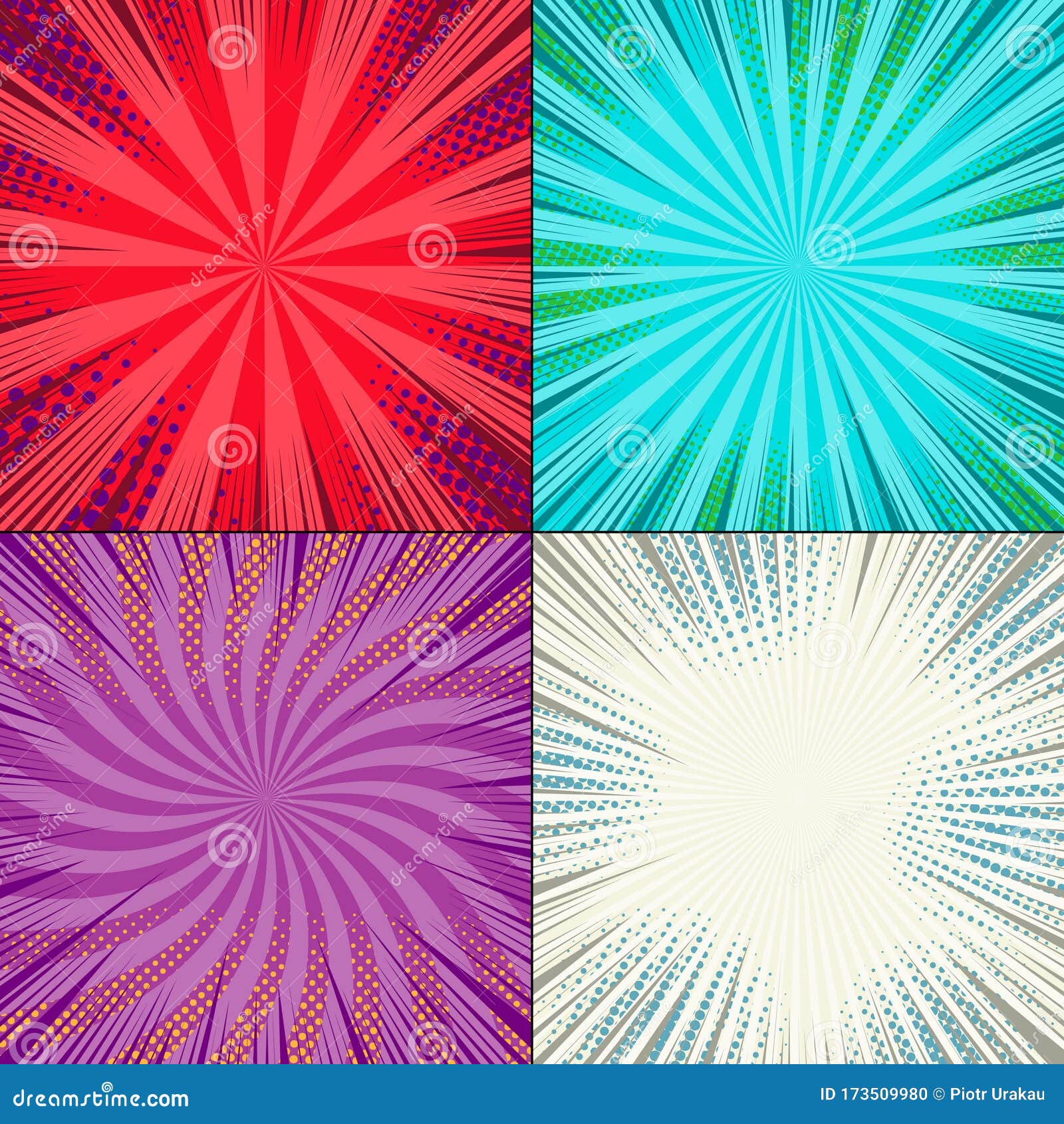 Comic Colorful Square Composition Stock Vector - Illustration of border ...