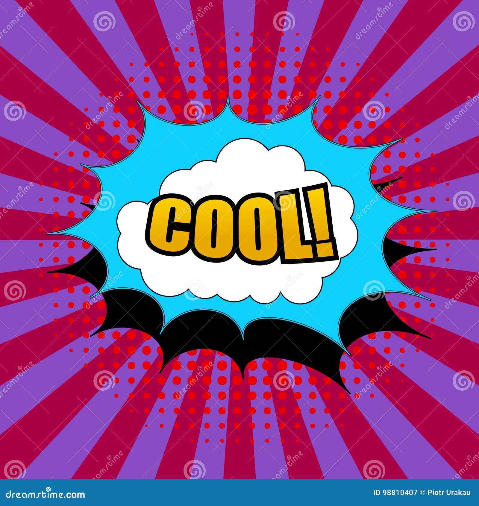 Comic Cool wording poster stock vector. Illustration of explosion ...