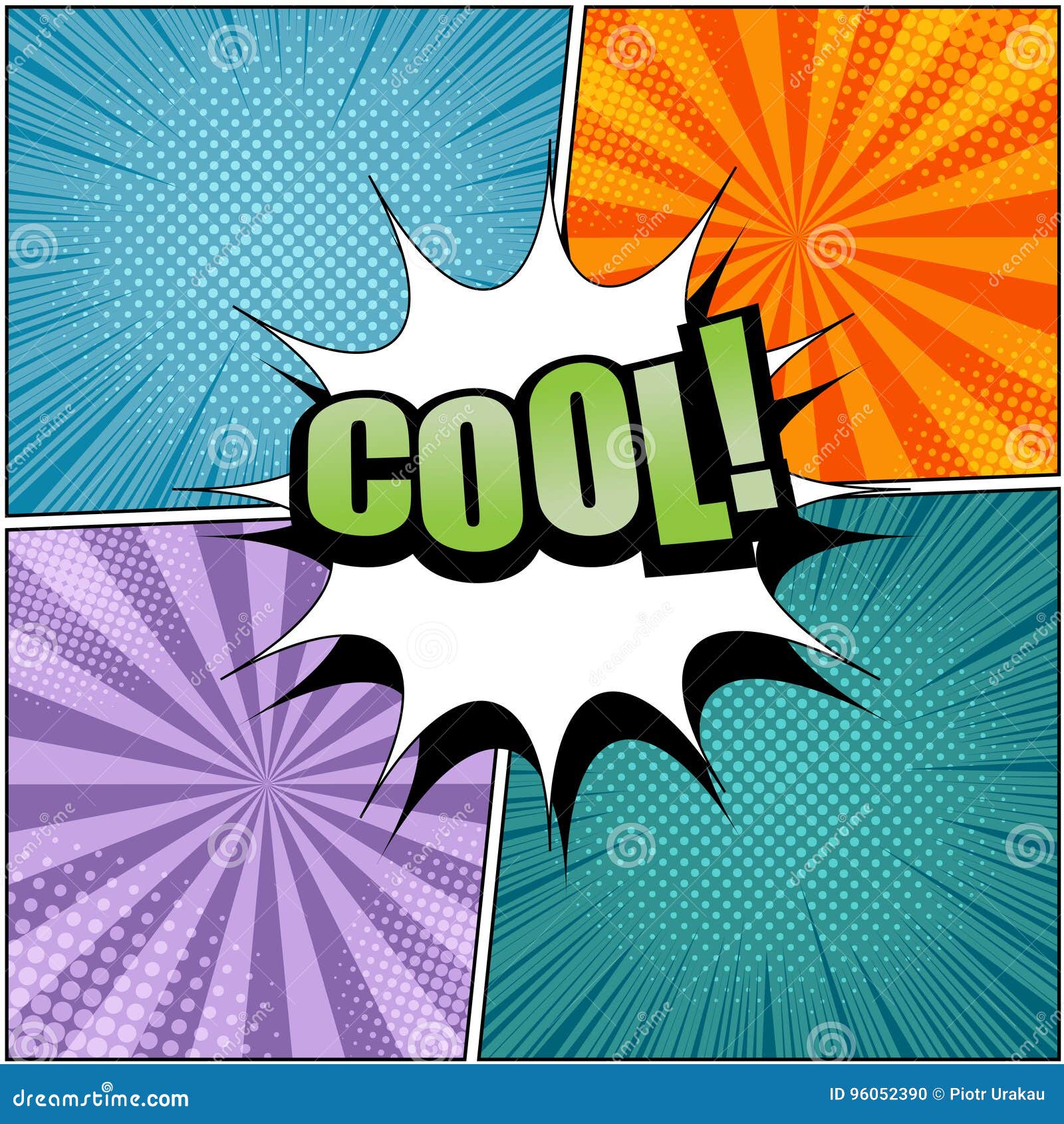 Comic Cool Wording Template Cartoon Vector | CartoonDealer.com #118098273