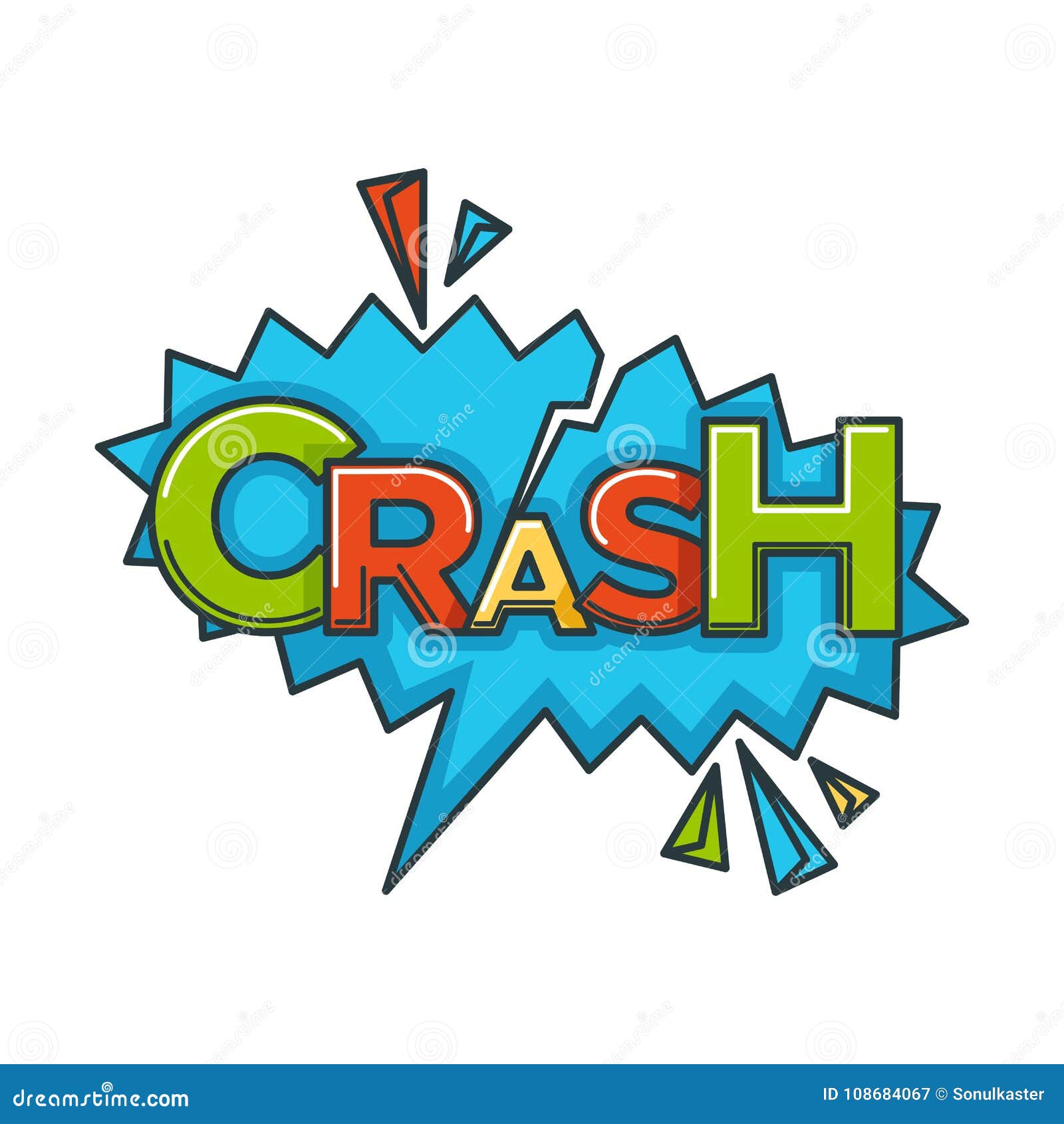 Comic Crash Speech Bubble Cloud Explode Cartoon Vector Icon Stock ...