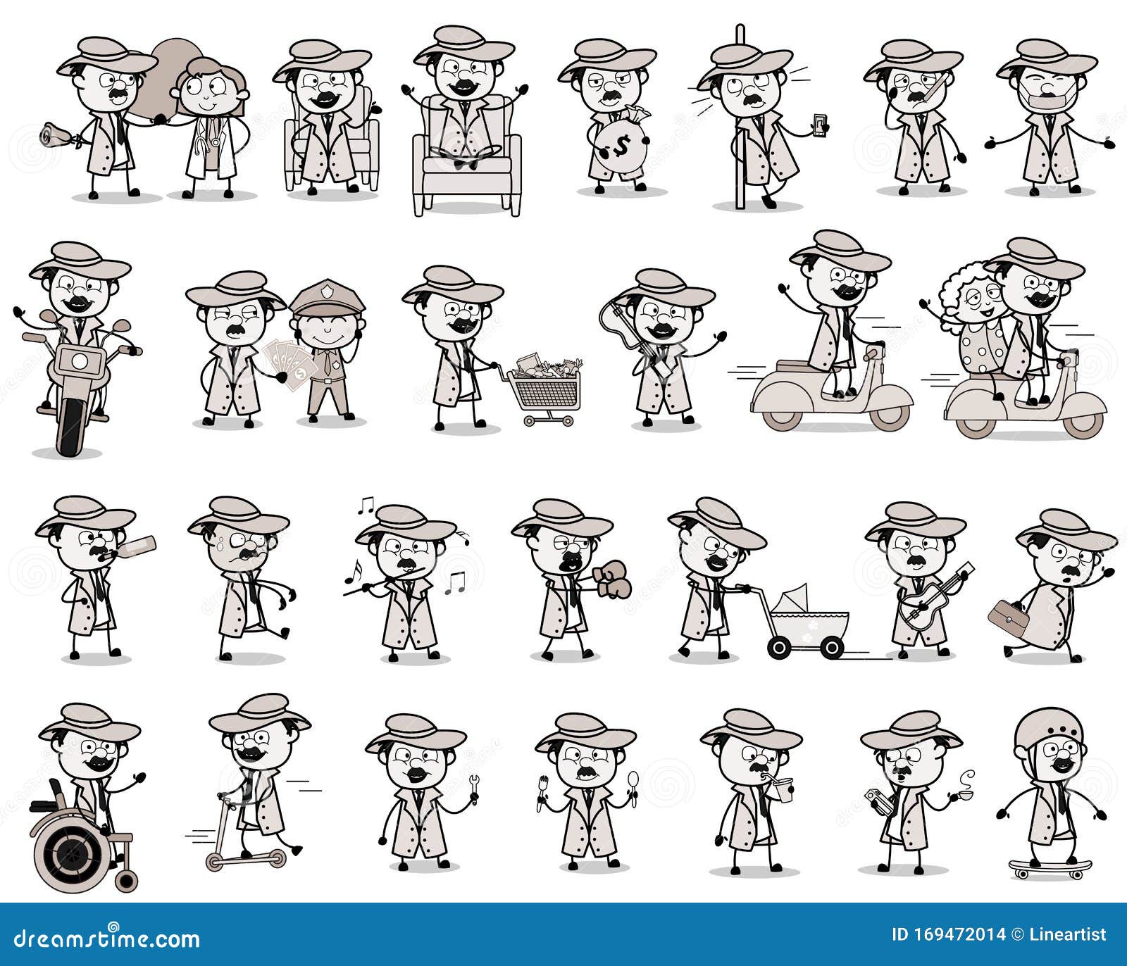 FBI Agent Character Creation Set Royalty-Free Illustration ...