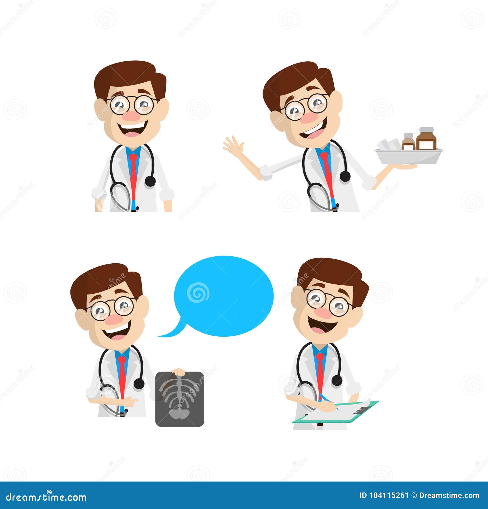 Comic Doctor Collection - Set Of Concepts Vector Illustrations ...