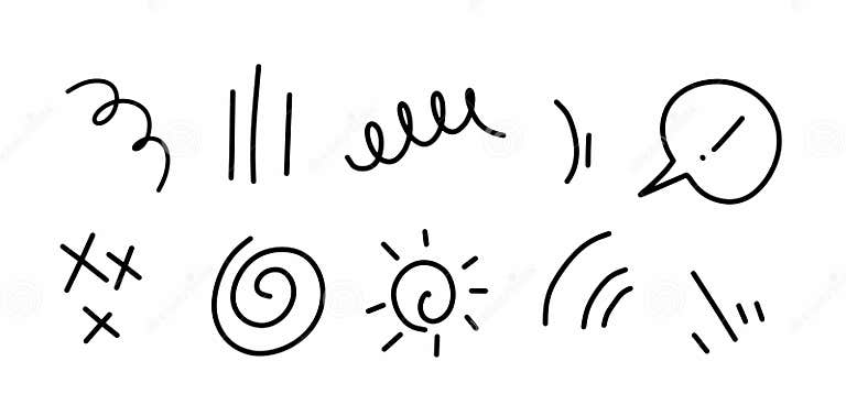 Comic Doodle Illustration Set Minimalist Vector for Fun and Dynamic ...